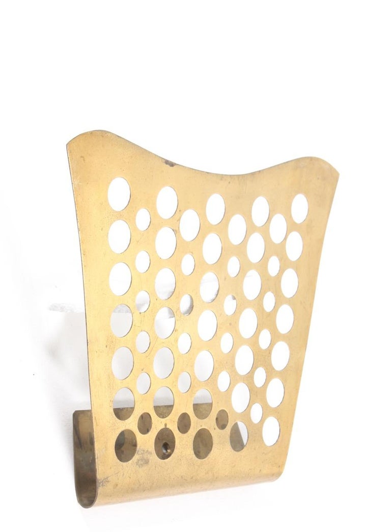 Set of 8 Wall-Mounted Magazine Holders in Brass at 1stDibs