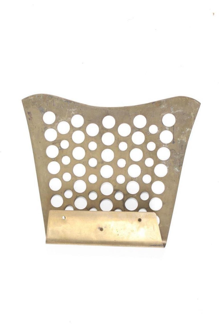 Set of 8 Wall-Mounted Magazine Holders in Brass at 1stDibs