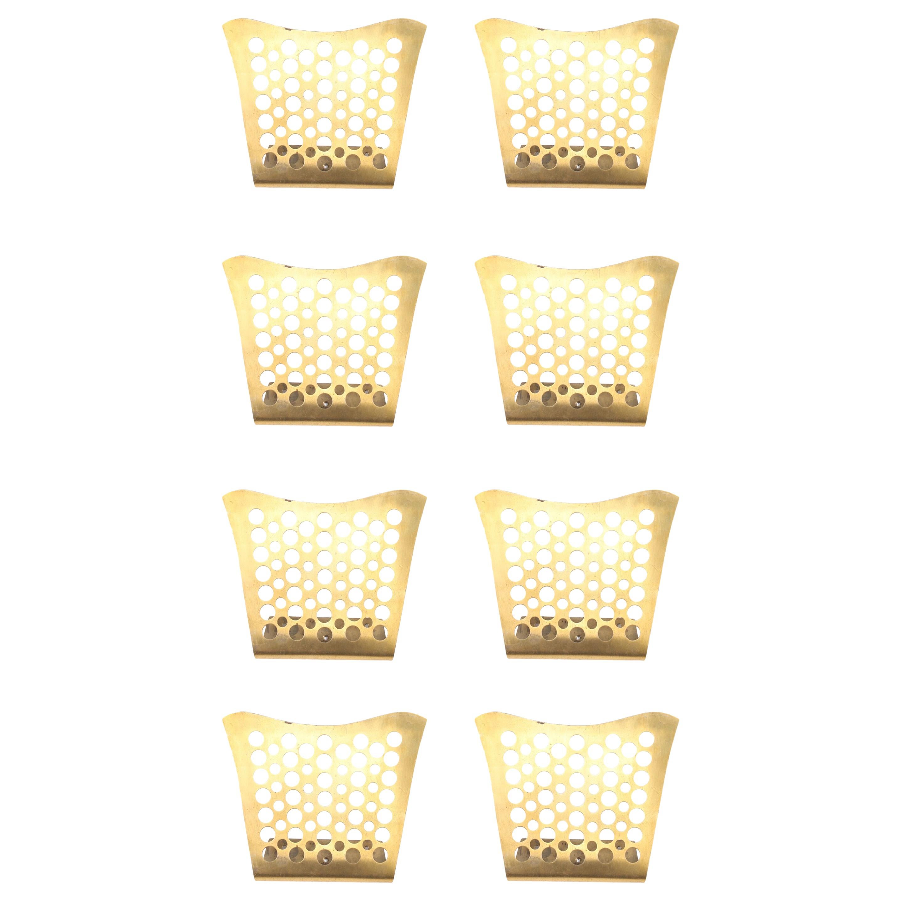Set of 8 Wall-Mounted Magazine Holders in Brass at 1stDibs