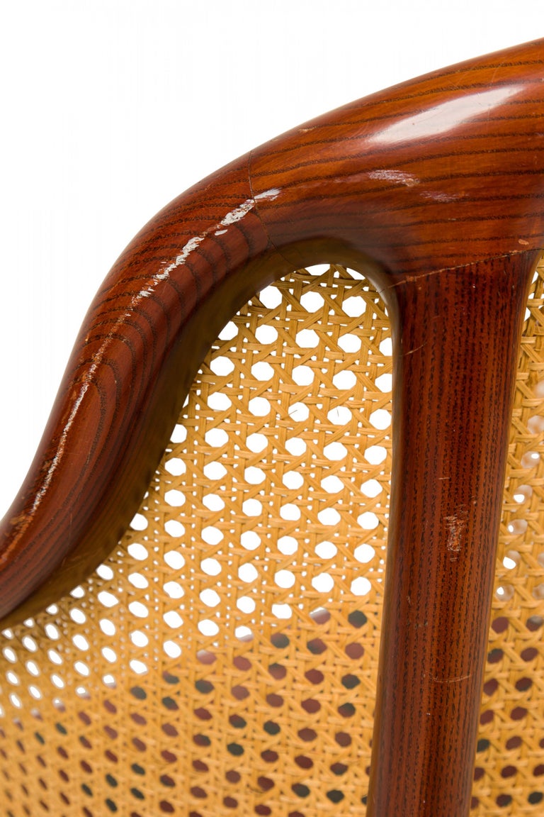 Set of 8 Ward Bennett for Brickel Associates Ash Bentwood and Cane ...