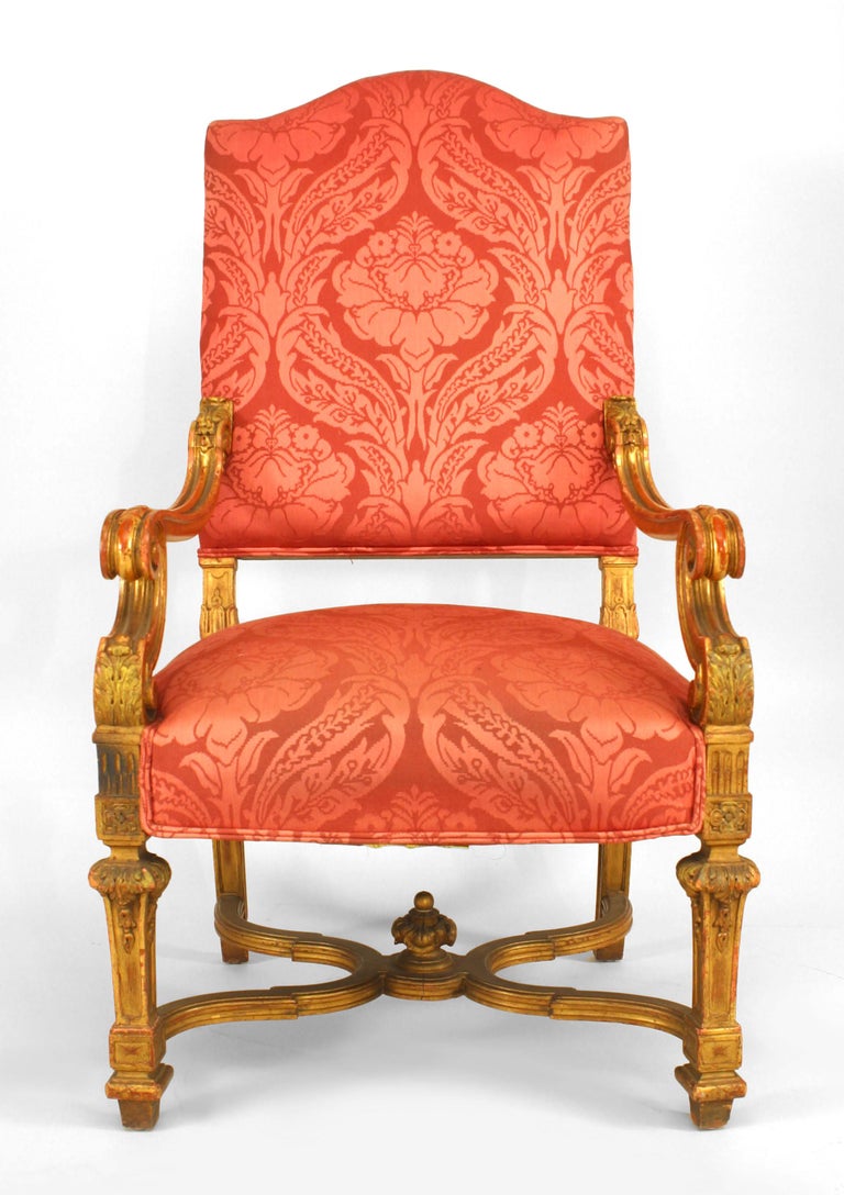 Set of 9 French Louis XIV Rose Upholstery Chairs For Sale at 1stDibs