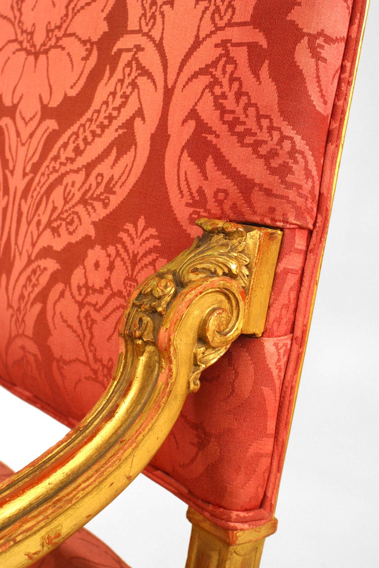 Set of 9 French Louis XIV Rose Upholstery Chairs For Sale at 1stDibs