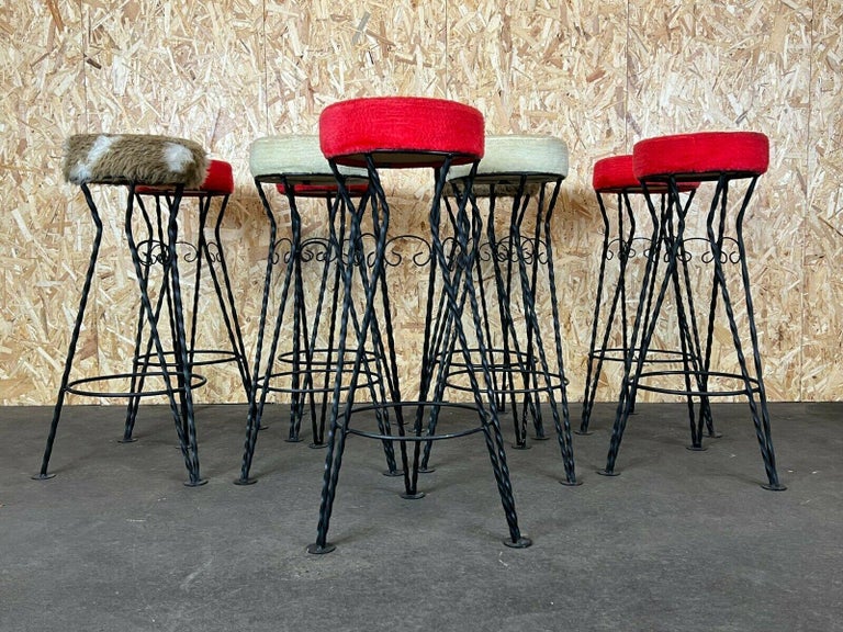 Set of 9 50s 60s Bar Stools Bar Stools Brutalist Iron Cast Design 50s ...