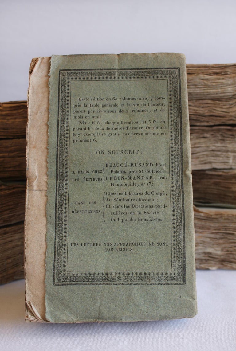 Set of 9 Antique Paper Bound Books Oeuvres de Bossuet at 1stDibs