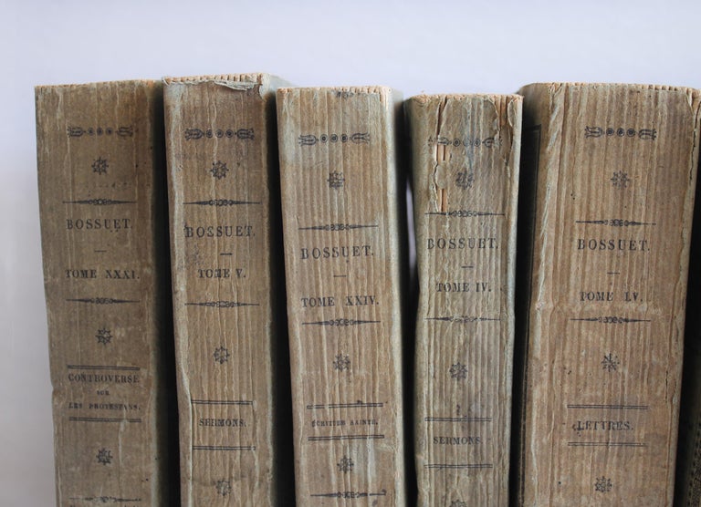 Set of 9 Antique Paper Bound Books Oeuvres de Bossuet at 1stDibs