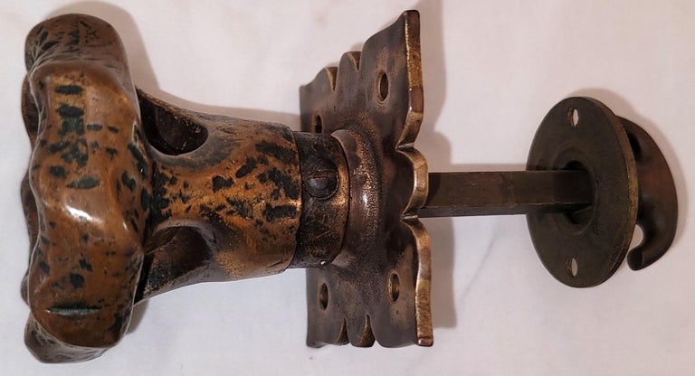 Set of 9 Art Nouveau Hand Beaten Bronze Door Handles with Plates For ...
