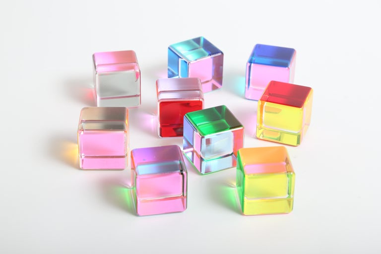 Set of 9 Lucite Cubes by Vasa Velizar Mihich at 1stDibs | vasa cubes