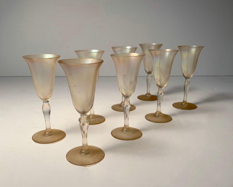 Set of 9 Steuben Cordial Glasses For Sale at 1stDibs
