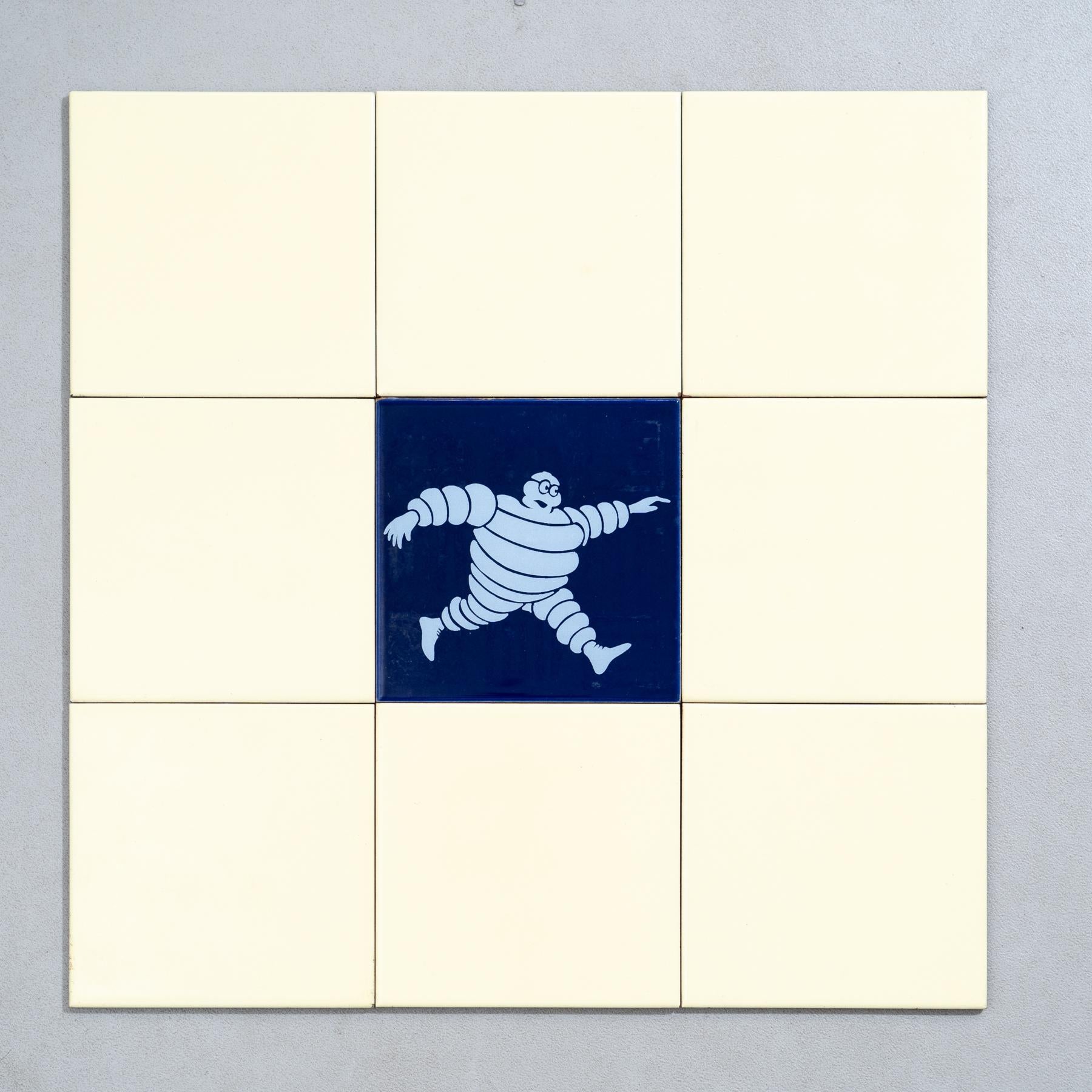 Set of 9 Vintage Michelin Man Tiles, circa 1960 For Sale at 1stDibs