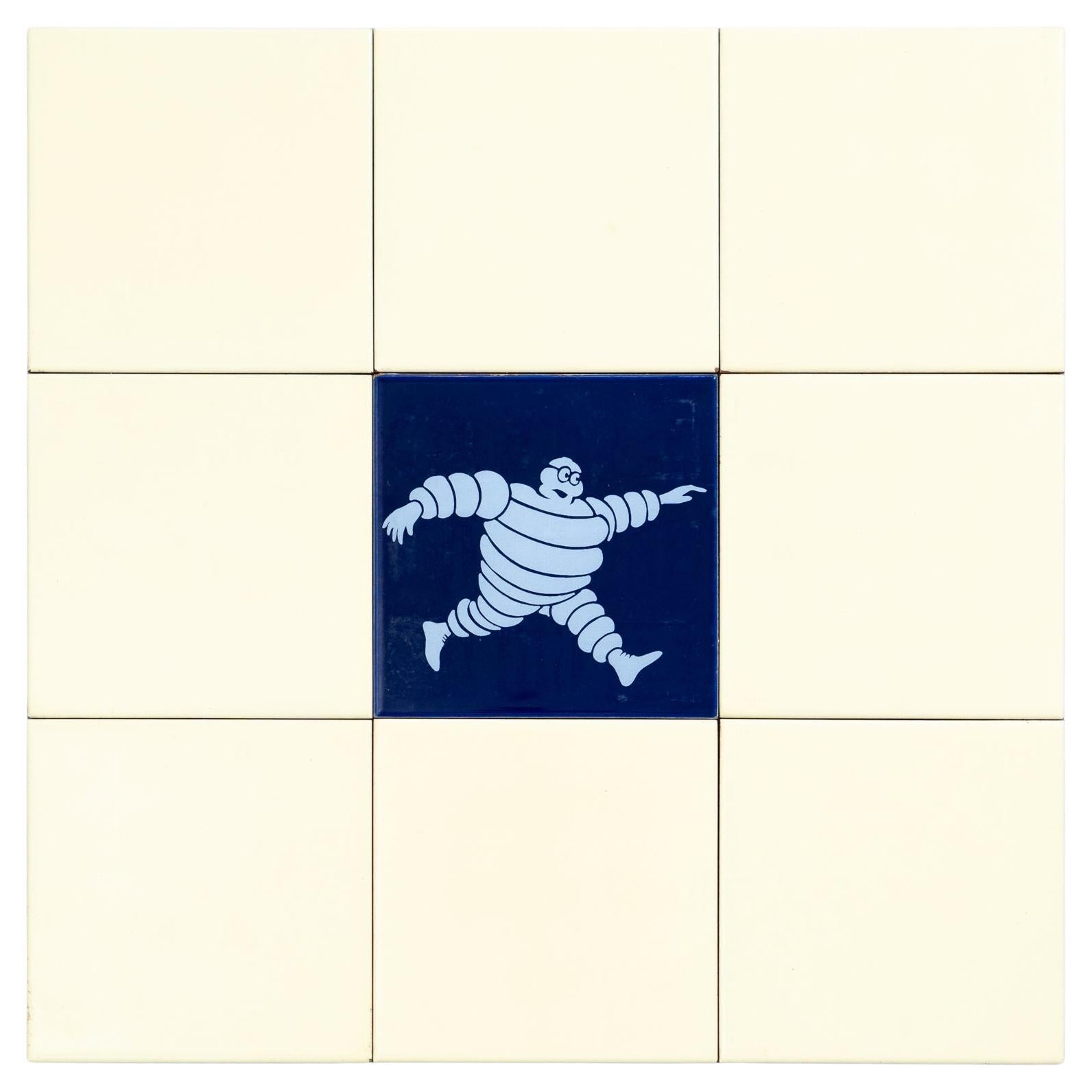 Set of 9 Vintage Michelin Man Tiles, circa 1960 For Sale at 1stDibs