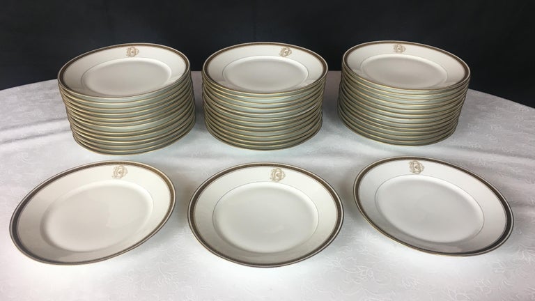 Set of 96 Limoges Porcelain Dishes, Signed Abaranger France at 1stDibs ...