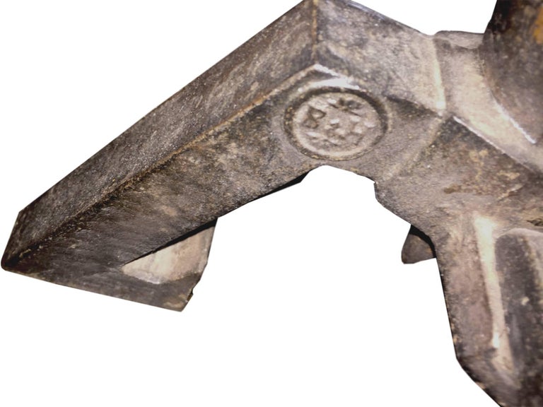 Set of Antique Cast-Iron Andirons and Tools by Bradley and Hubbard at ...