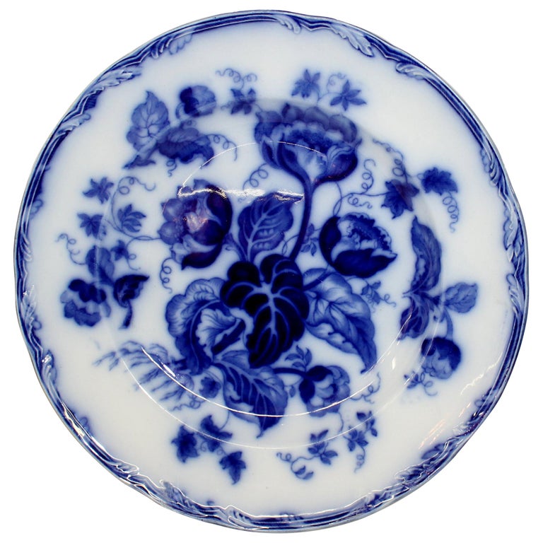 Set of Antique English Wedgwood "Pearlware" Flow Blue Water Nymph ...