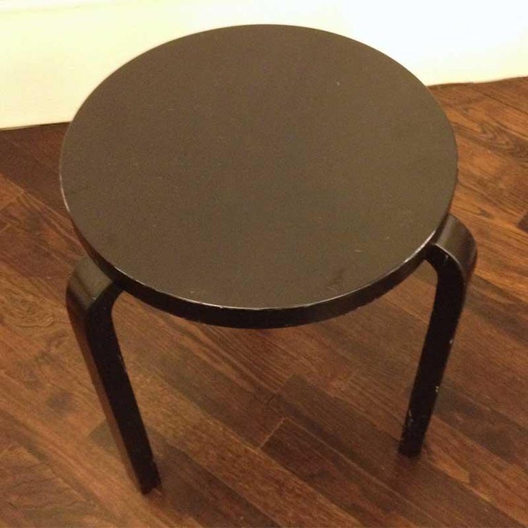 Set of Artek 60 Brown, Black, Gray and White Stools at 1stDibs