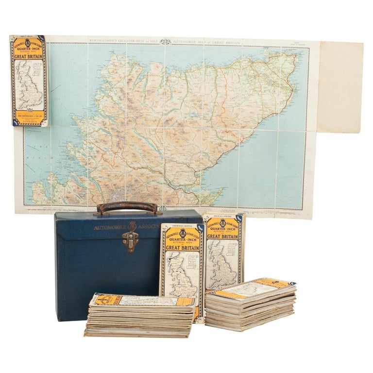 Set Of Bartholomew Road Maps Of Great Britain For Sale at 1stDibs