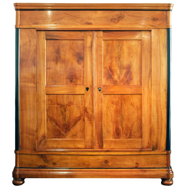 Set of Biedermeier Cherrywood Wardrobe and Mahogany Biedermeier ...