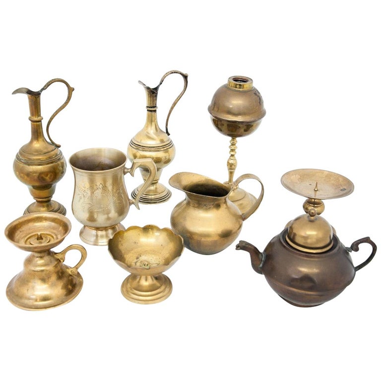 Set of Brass Indian Utensils at 1stDibs