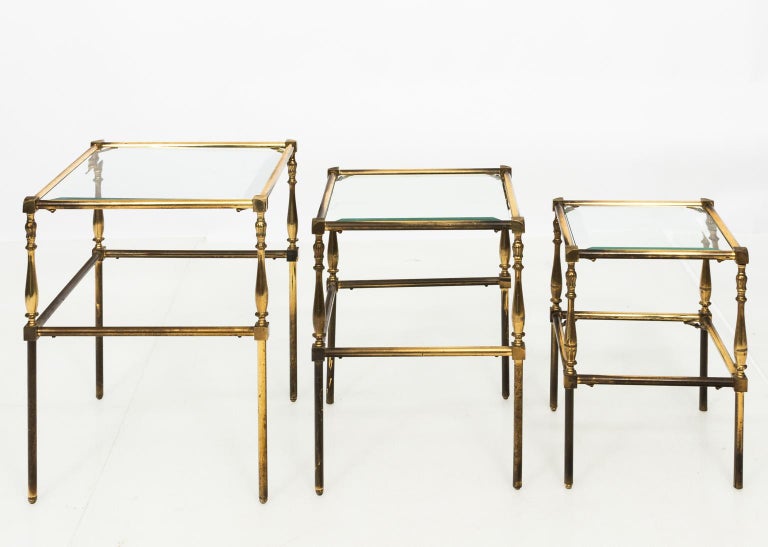 Set of Brass Side Tables at 1stDibs