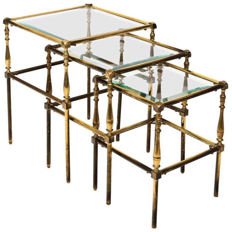 Set of Brass Side Tables at 1stDibs