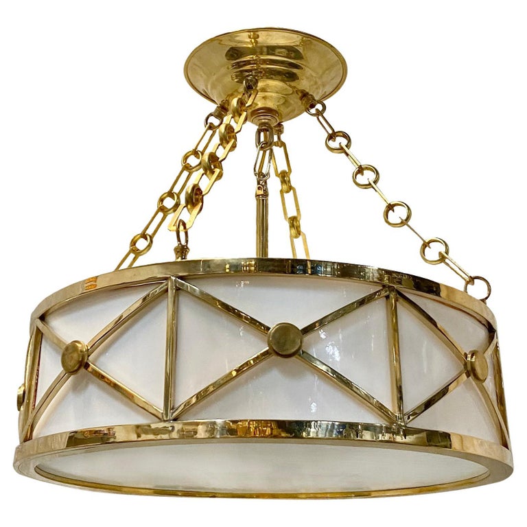 Set of Bronze and Milk Glass Light Fixtures, Sold Individually For Sale ...