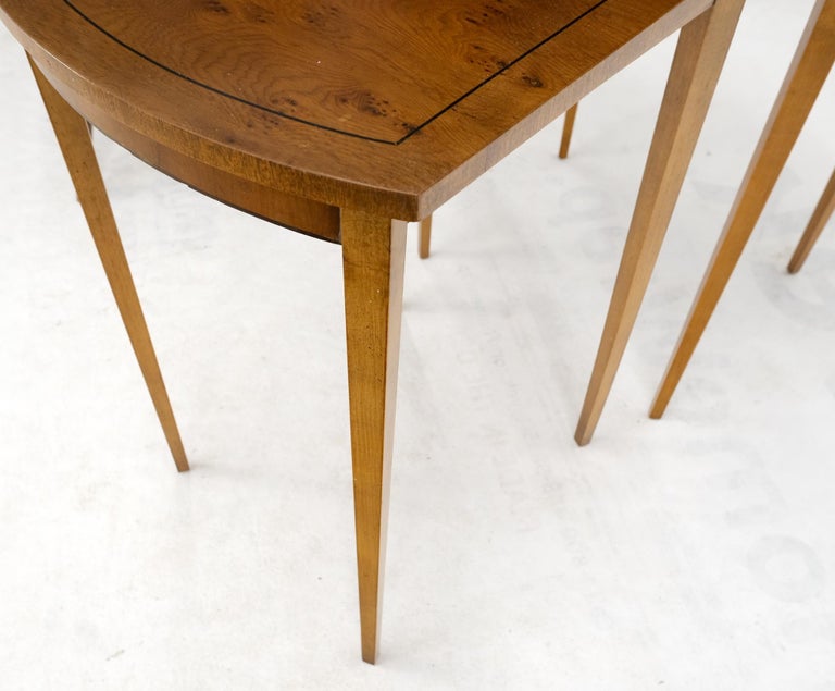 Set of Burl Wood Oval Nesting Tables by Baker For Sale at 1stDibs