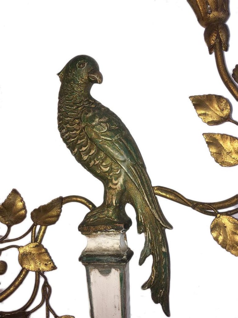 Set of Carved Wood Parrot Sconces, Sold in Pairs at 1stDibs