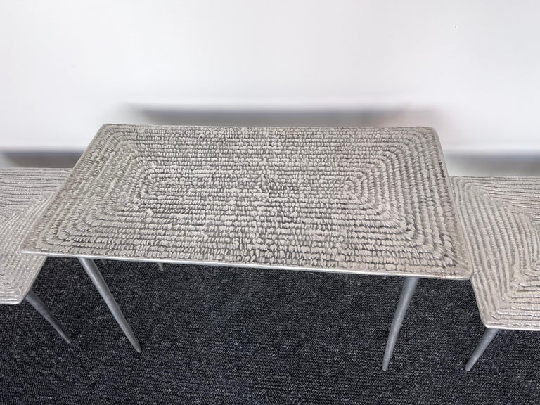 Set of 3 Cast Metal Coffee Side Tables, Italy, 1990s For Sale at 1stDibs