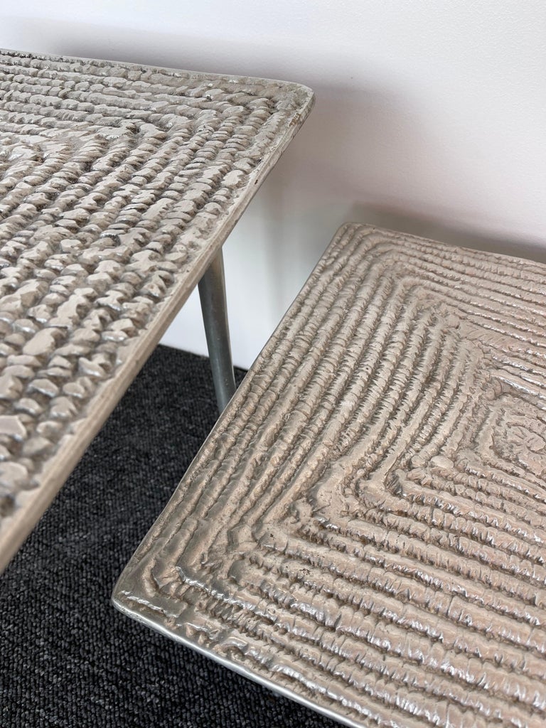 Set of 3 Cast Metal Coffee Side Tables, Italy, 1990s For Sale at 1stDibs