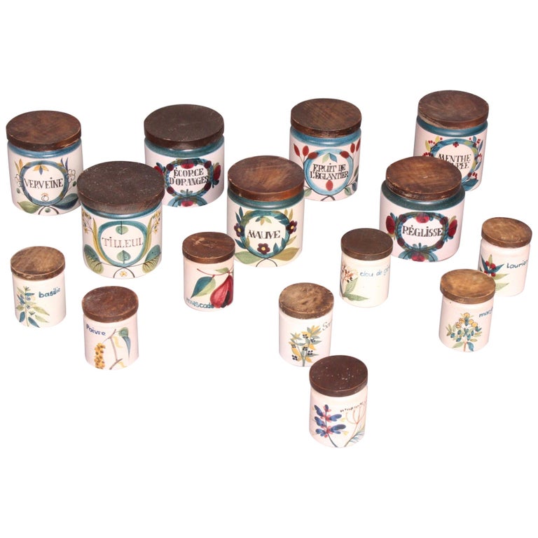Set of Ceramic Spice Jar For Sale at 1stDibs