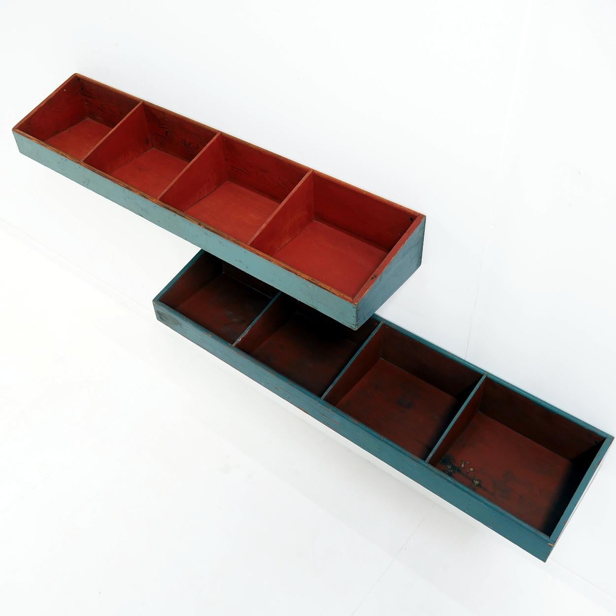 Set of colorful wall shelving units, 1940s 1950s For Sale at 1stDibs