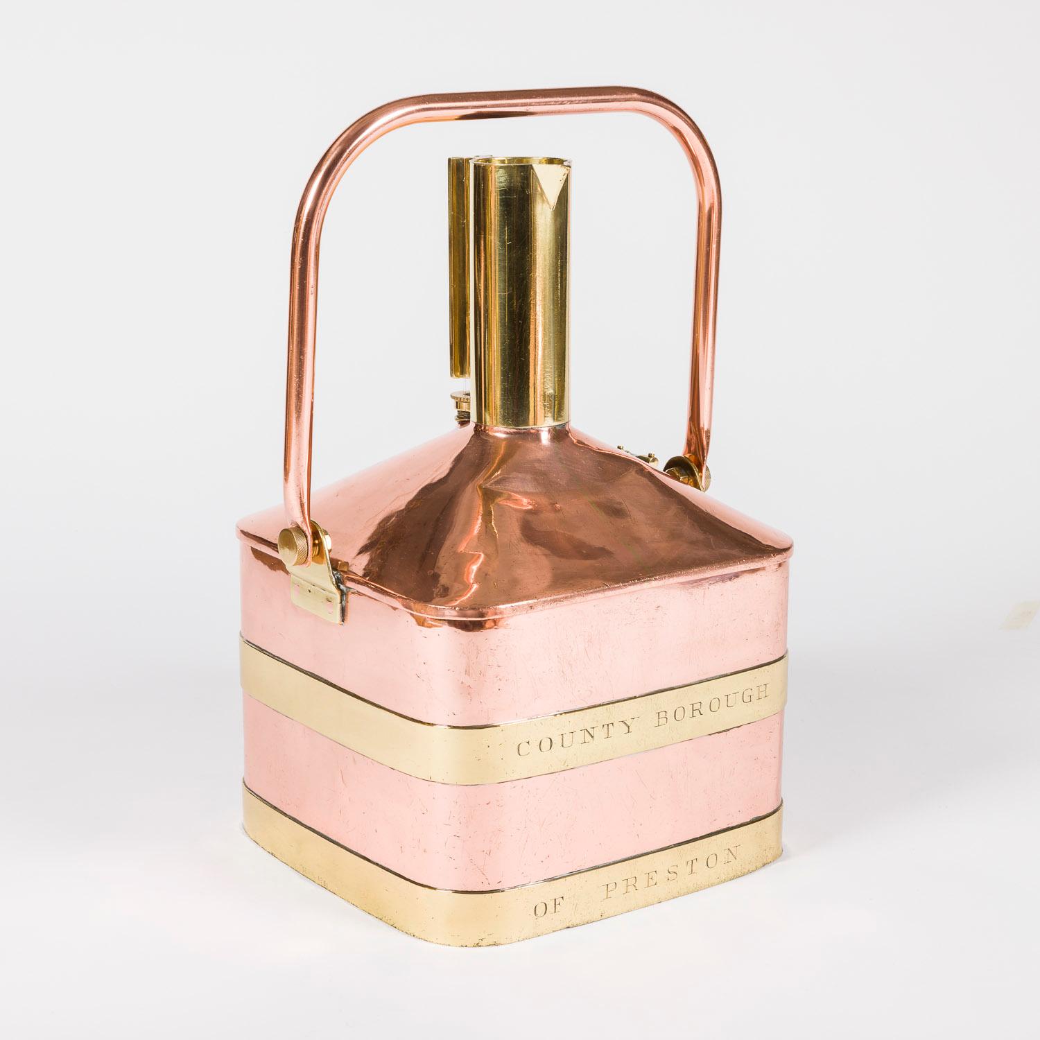 Set of copper imperial volume standard fuel measures by Avery For Sale ...