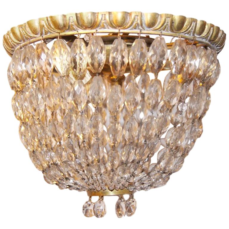 Crystal Flush Mount Light Fixture, 5-Light at 1stDibs