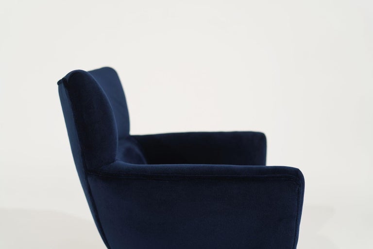 Set of Curvaceous Swivel Chairs on Brass Legs by Henry Glass For Sale ...