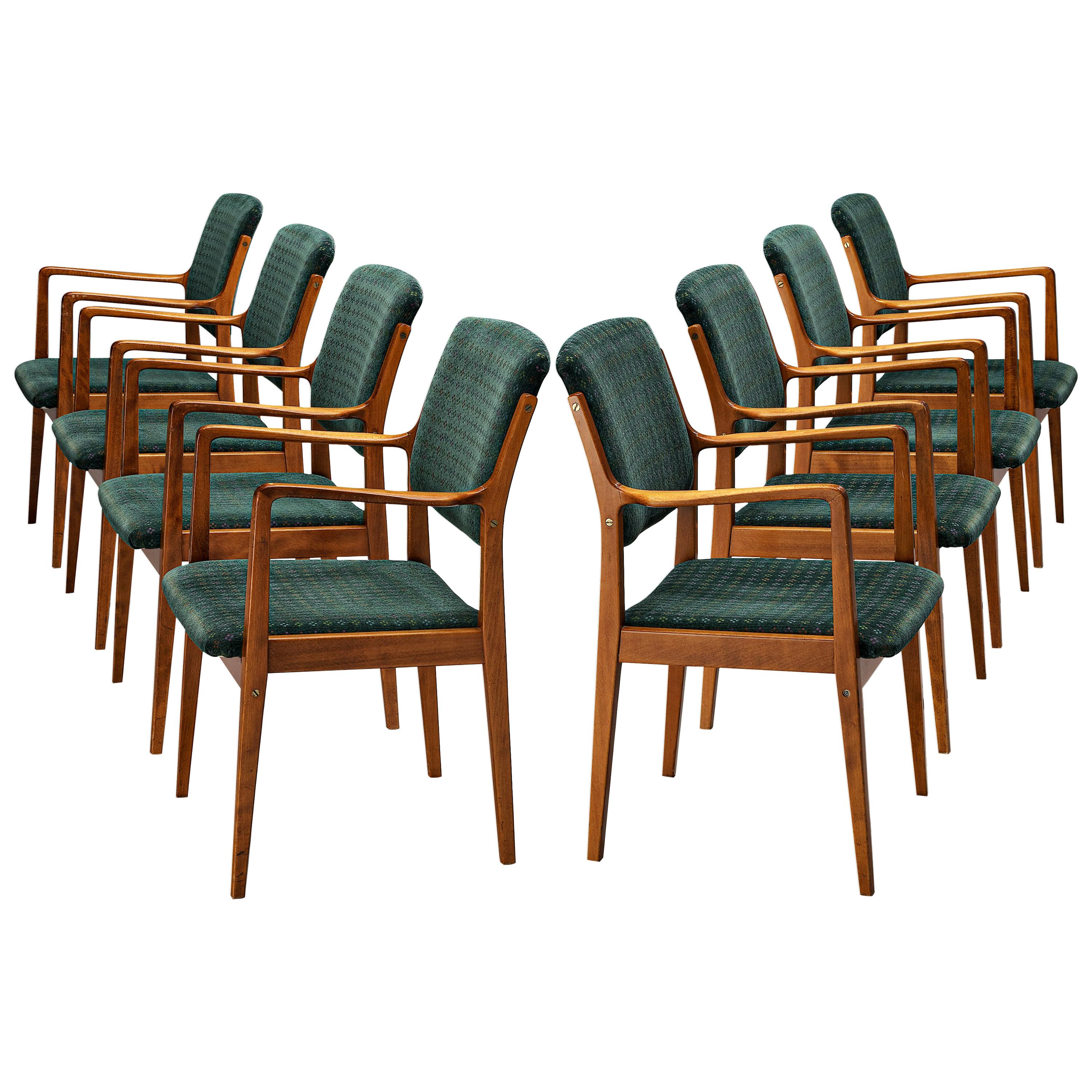 Set Of Eight Poul N rreklit Armchairs In Leather And Steel For Sale At set-of-eight-poul-n-rreklit-armchairs-in-leather-and-steel-for-sale-at