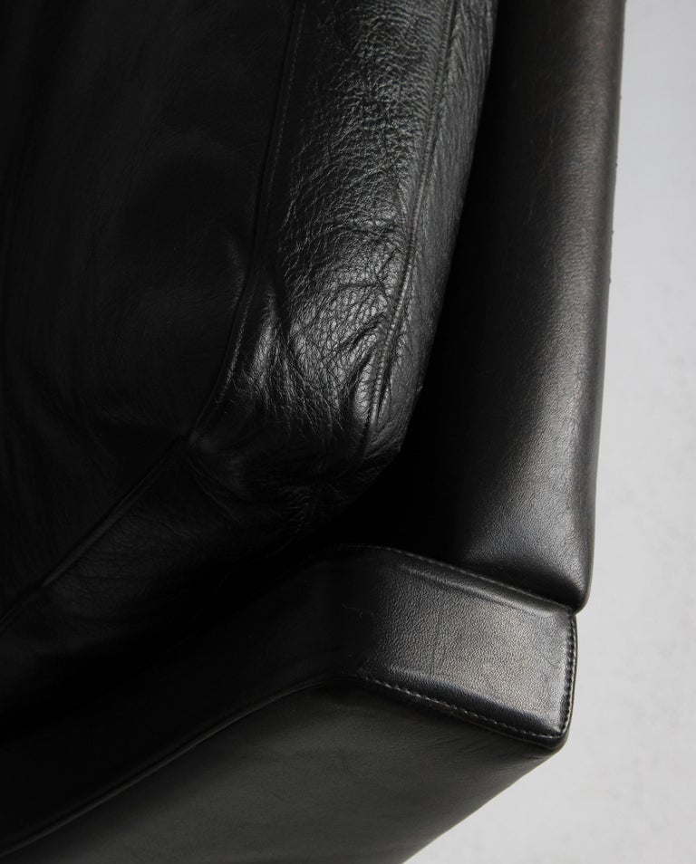 Set of Danish Modern Lounge Chairs in Black Leather by Rud Thygesen, 1966 For Sale at 1stDibs
