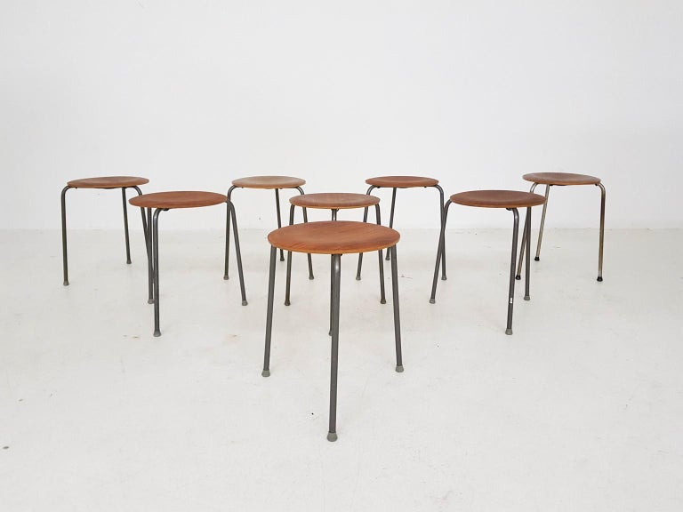 Set of Danish Modern Teak Stacking Stools Attributed to Arne Jacobsen ...