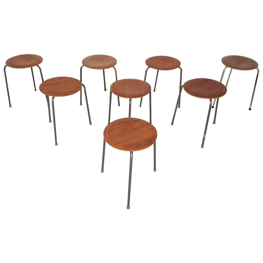 Set of Danish Modern Teak Stacking Stools Attributed to Arne Jacobsen ...
