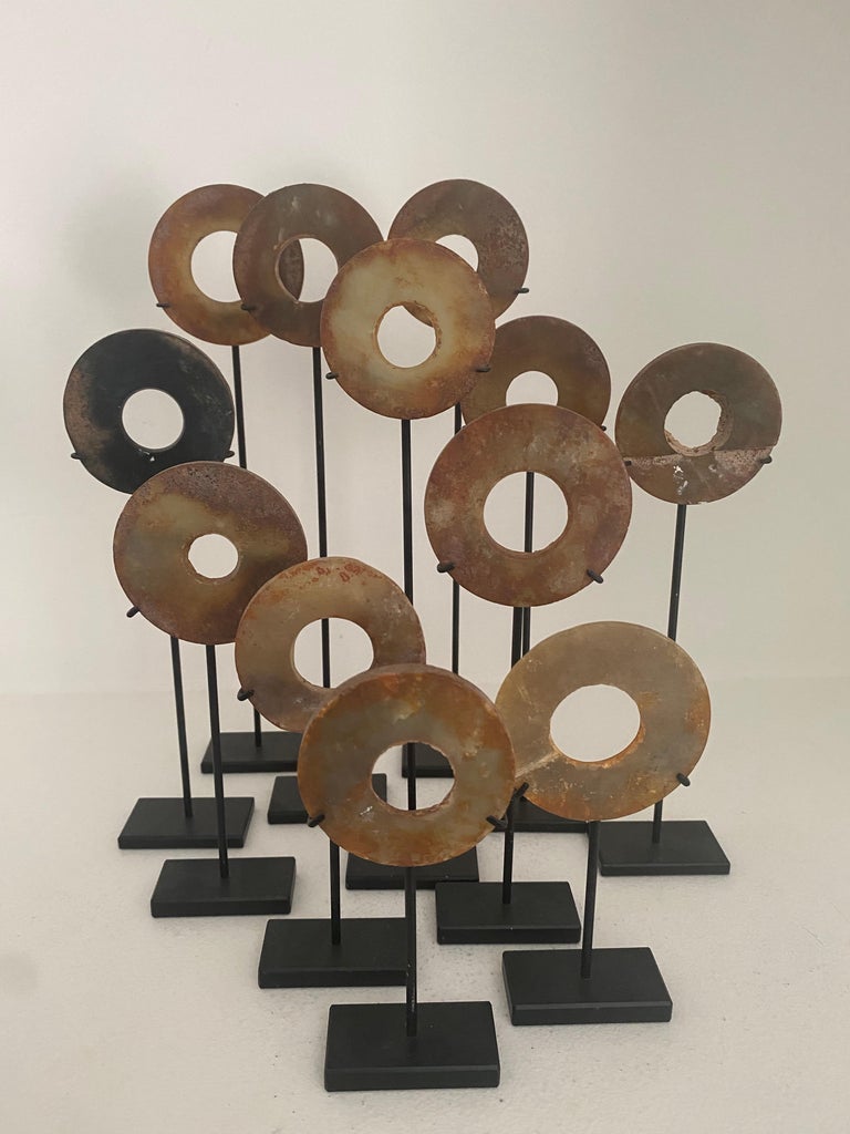 Set Of Decorative Round Brown - Beige Oriental Marble Objects For Sale ...