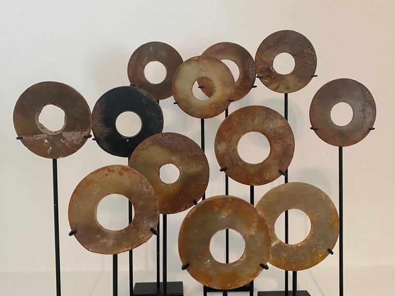 Set Of Decorative Round Brown - Beige Oriental Marble Objects For Sale ...