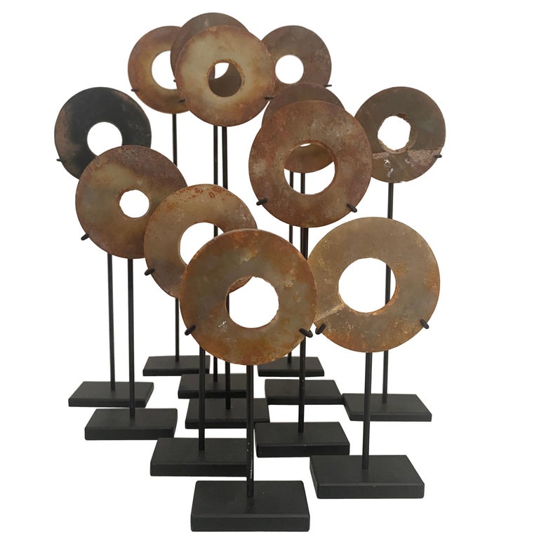 Set Of Decorative Round Brown - Beige Oriental Marble Objects For Sale ...