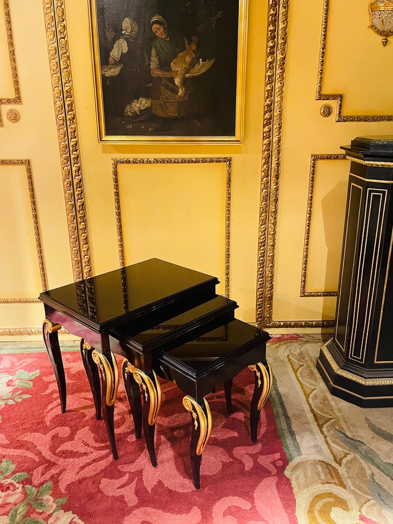 Set of Designer 3 Side Table in Empire Style For Sale at 1stDibs