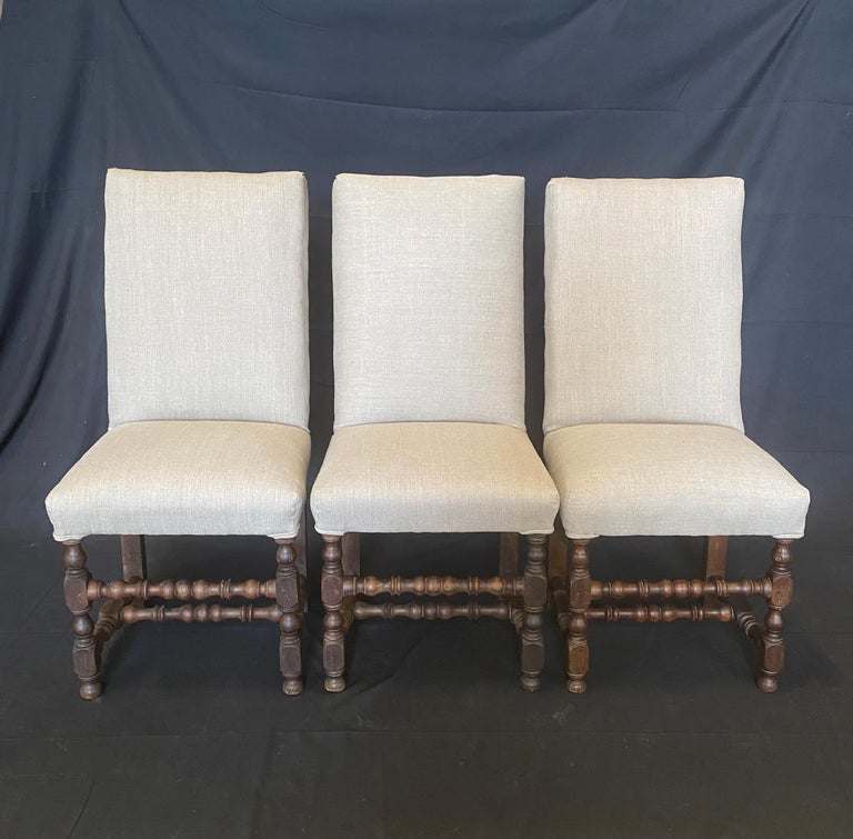Set of Early French Louis XIII Chairs with Intricate Turnery For Sale ...