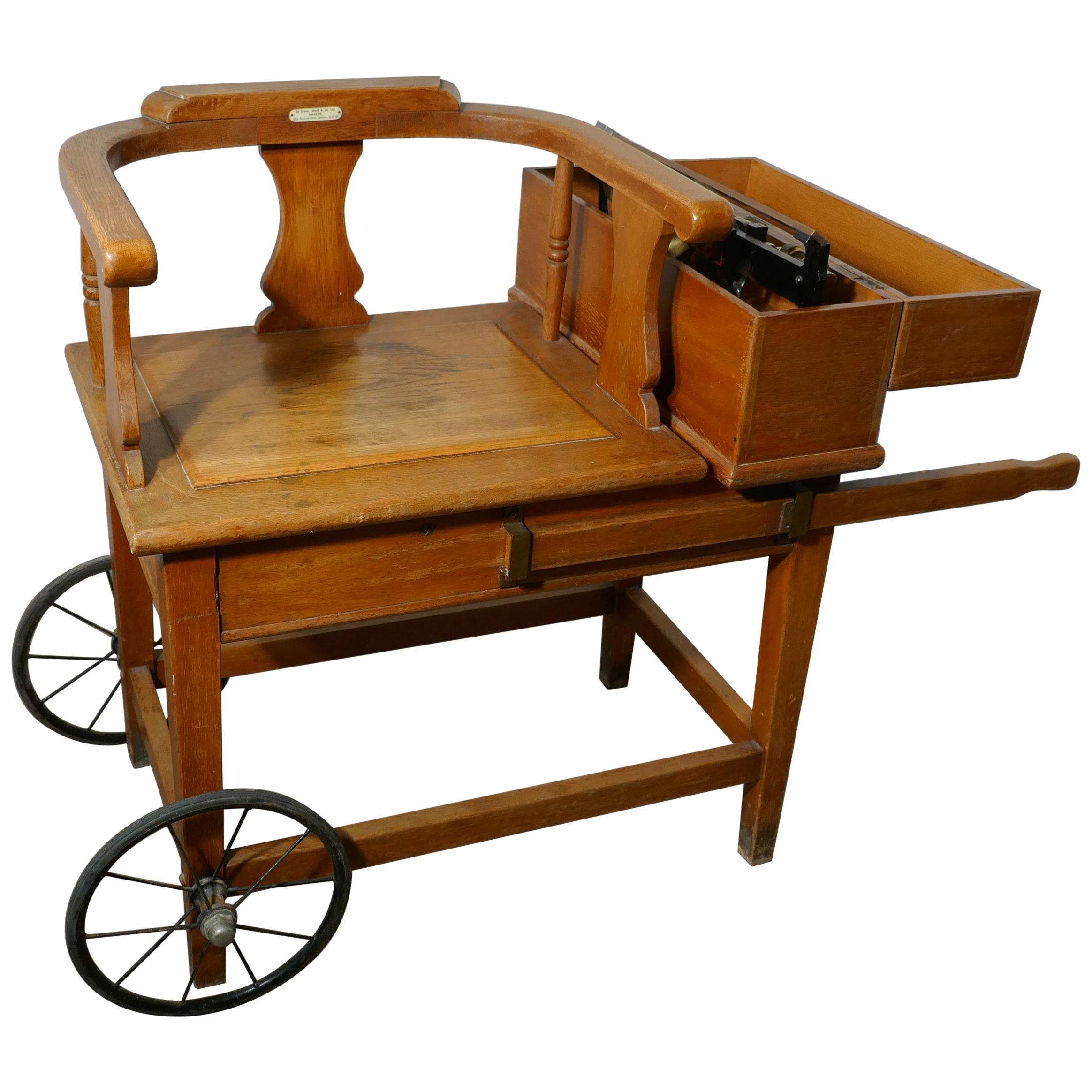 Set of Edwardian Golden Oak Jockey Scales by De Grave, Short and Co Ltd ...