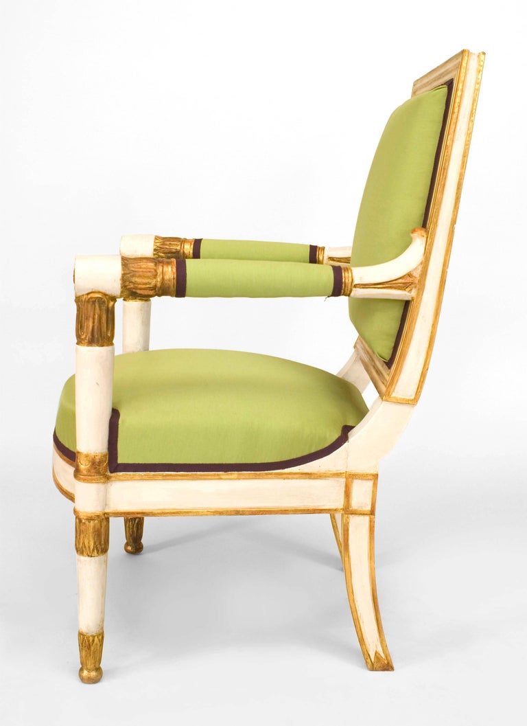 Set of Eight 18th c. Painted and Gilt French Directoire Armchairs For ...