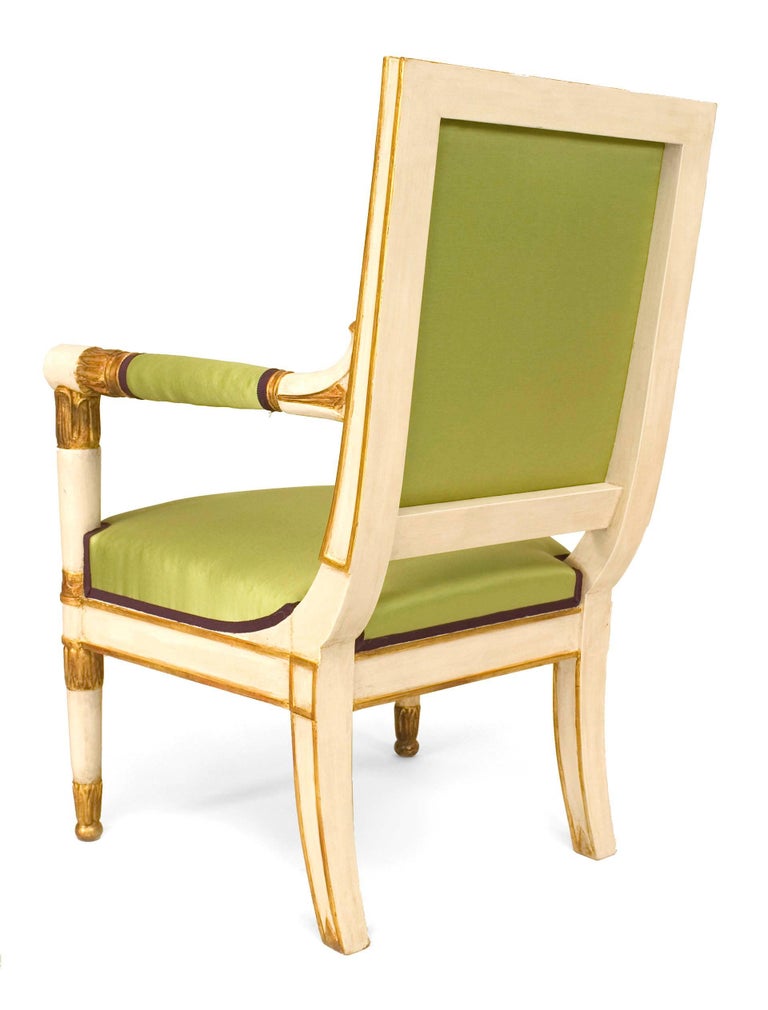 Set of Eight 18th c. Painted and Gilt French Directoire Armchairs For ...