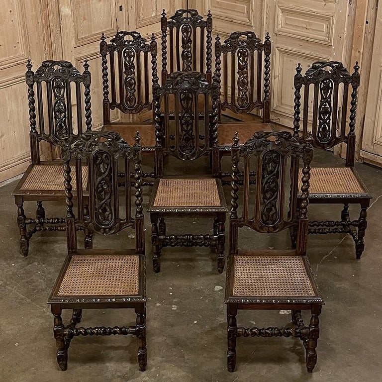 Set of Eight 19th Century French Renaissance Dining Chairs For Sale at ...