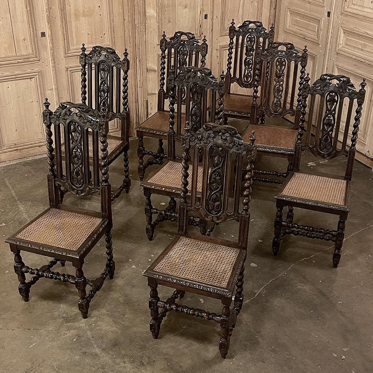 Set of Eight 19th Century French Renaissance Dining Chairs For Sale at ...