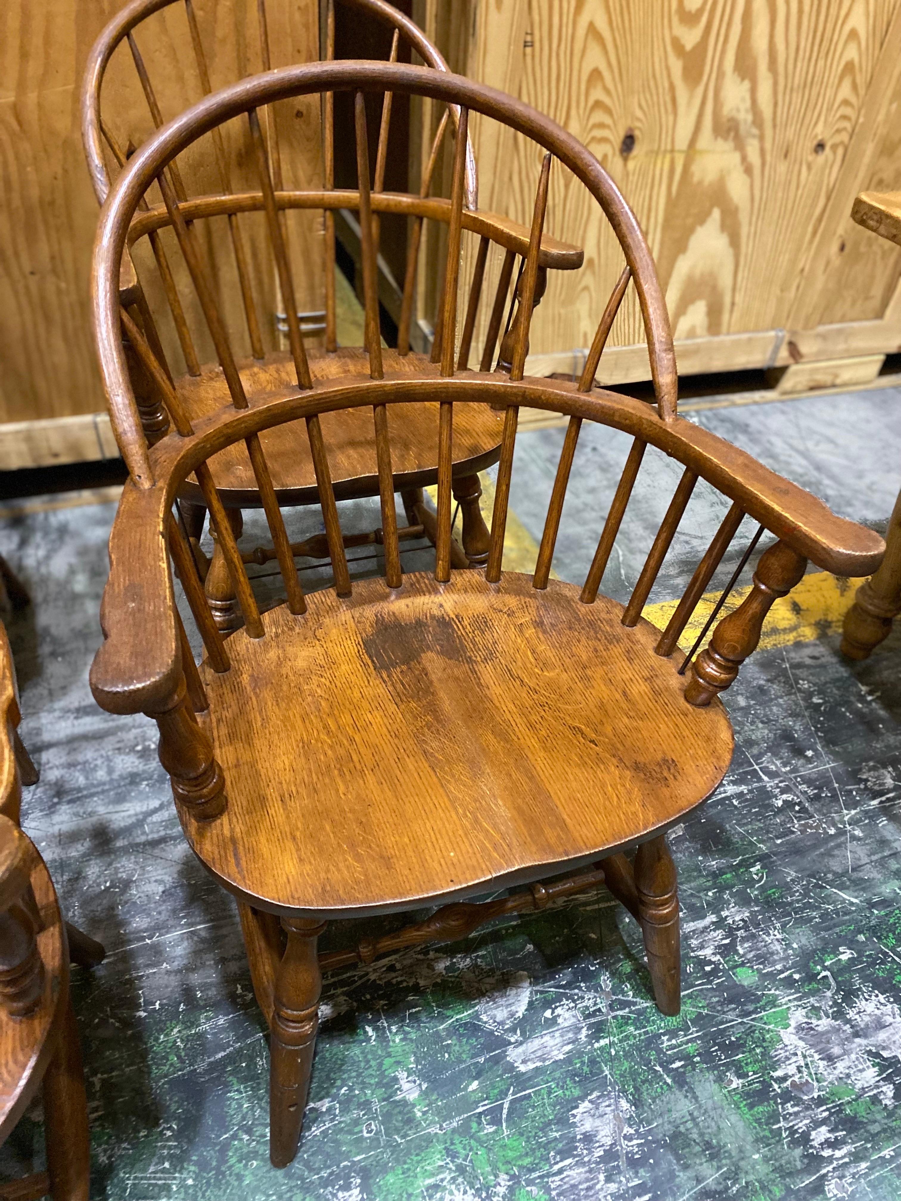 Set of Eight 20th Century Windsor Armchairs by Nichols and Stone For ...