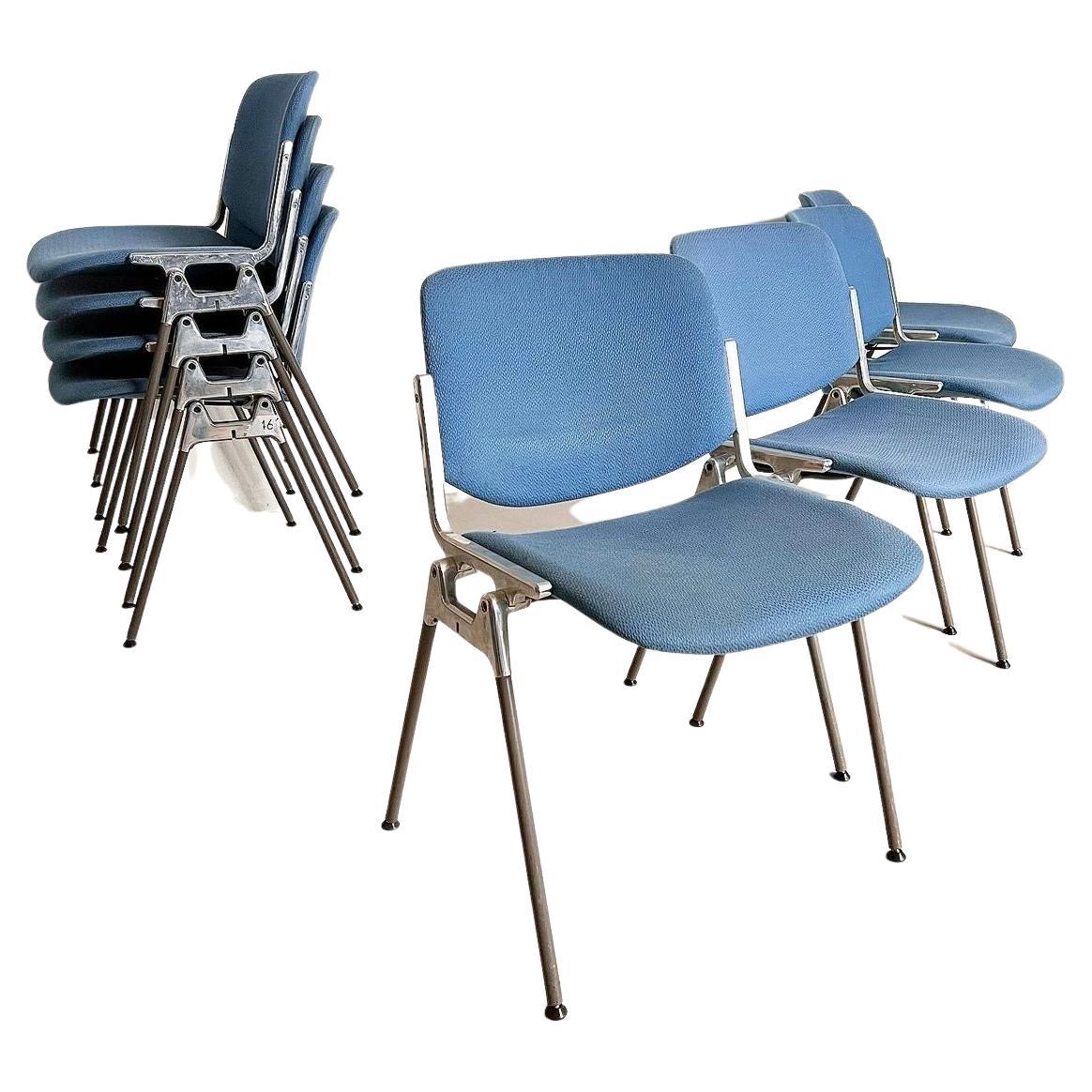 Set of Six Wooden Castelli DSC 106 Stacking Chairs by Giancarlo Piretti ...