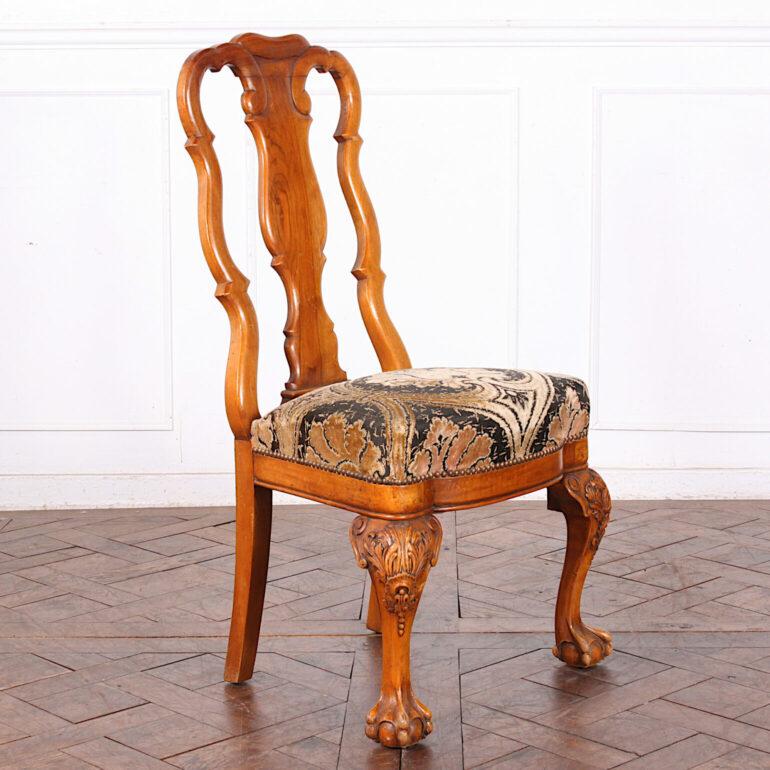 Set of Eight Carved Walnut Chippendale Style Chairs at 1stDibs